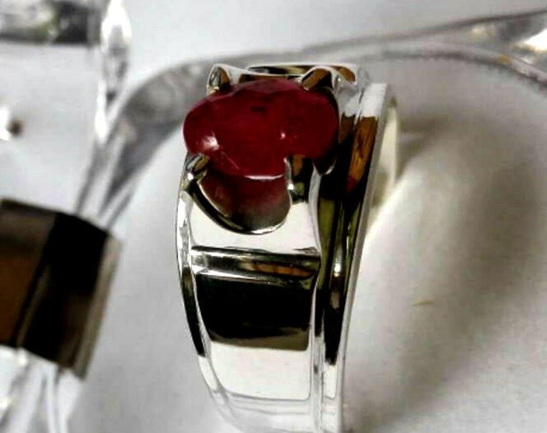 Womens Natural Yaqoot Ruby Ring Dark Red Pigeon Blood Unheated Afghan ...