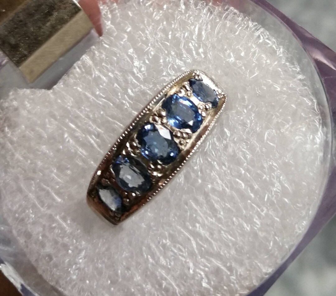 Natural 5 Stone Penta Band Loup Clean Sapphires Unheated Untreated in ...