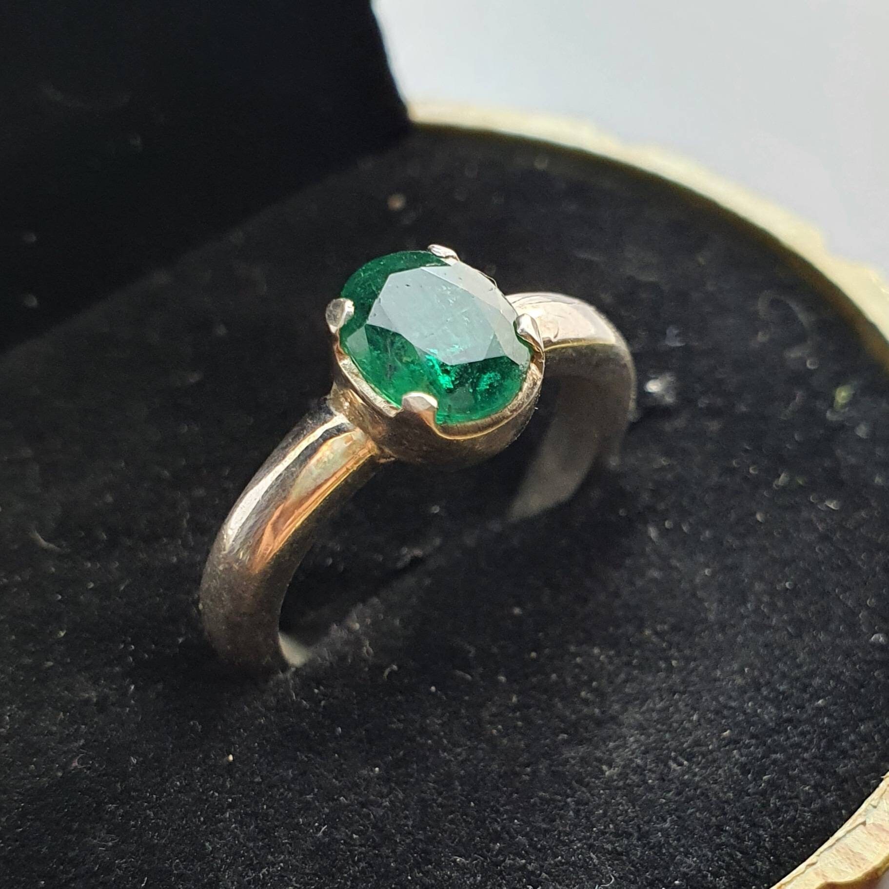 Natural emerald ring for men and women | Etsy