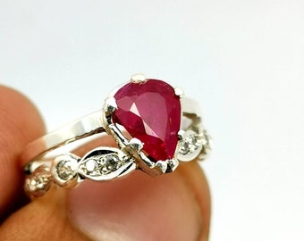 Natural Unheated Untreated Ruby Ring | Etsy