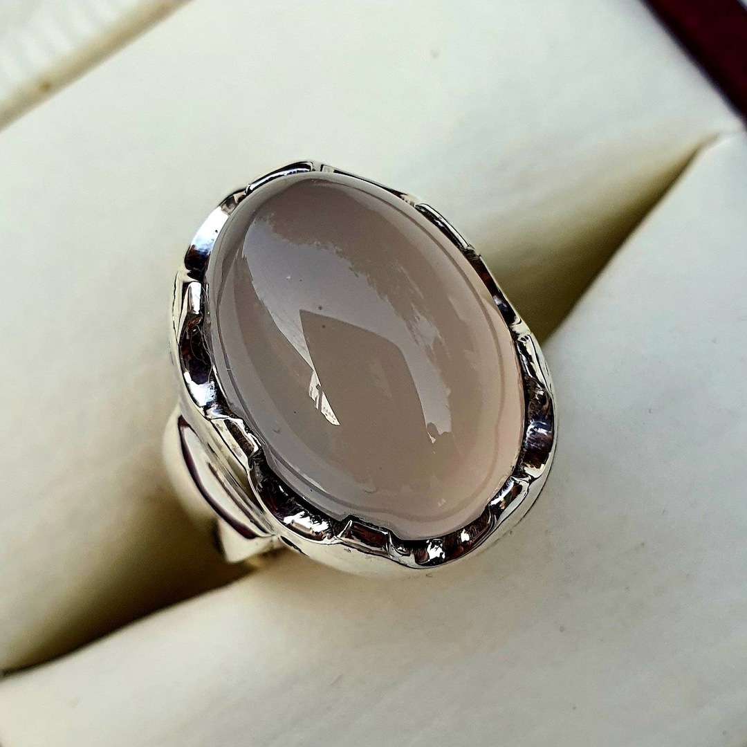 White Aqeeq Ring for Women - Etsy