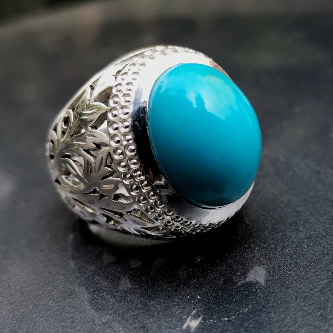 Natural Feroza Turquoise Ring Best Quality Feroza in the World Without ...
