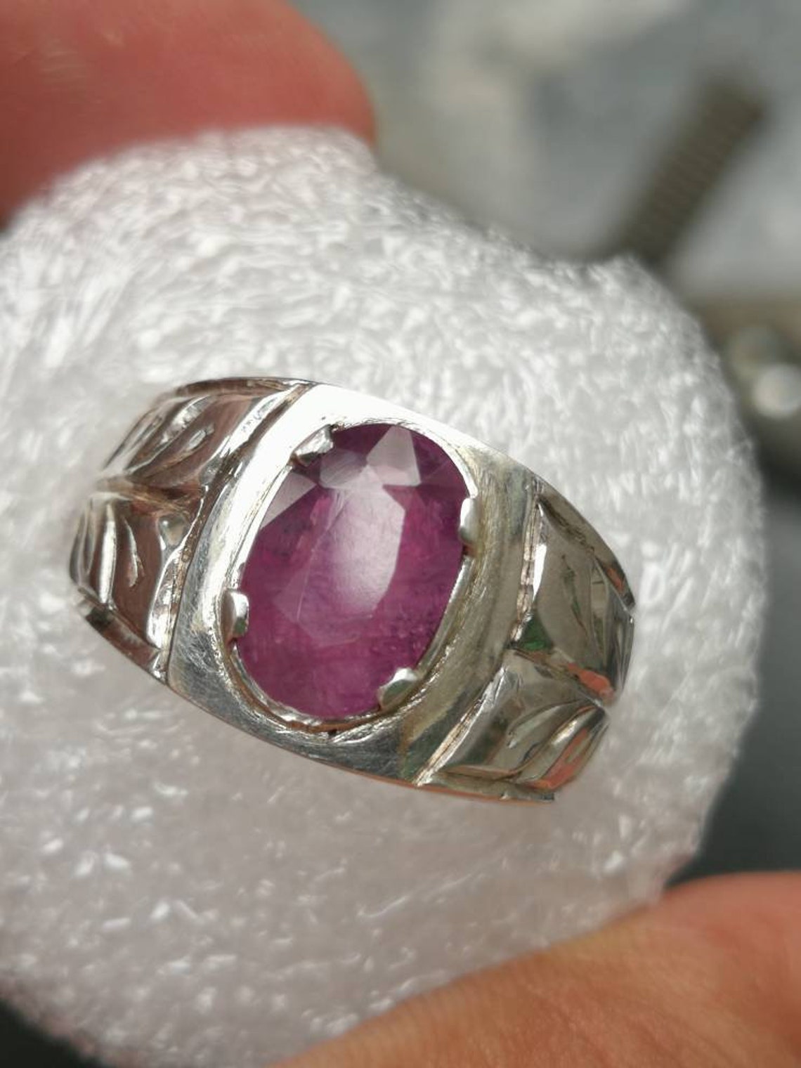 Natural Ruby Purplish Red Unheated From Afghanistan Mens Ring - Etsy