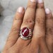 Natural Dark Red Big Ruby Ring in Fine Silver - Etsy