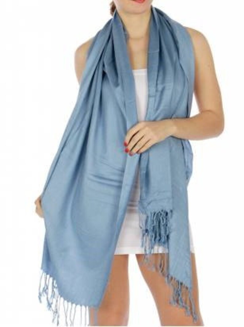 Powder blue pashmina scarf light blue wedding scarves | Etsy