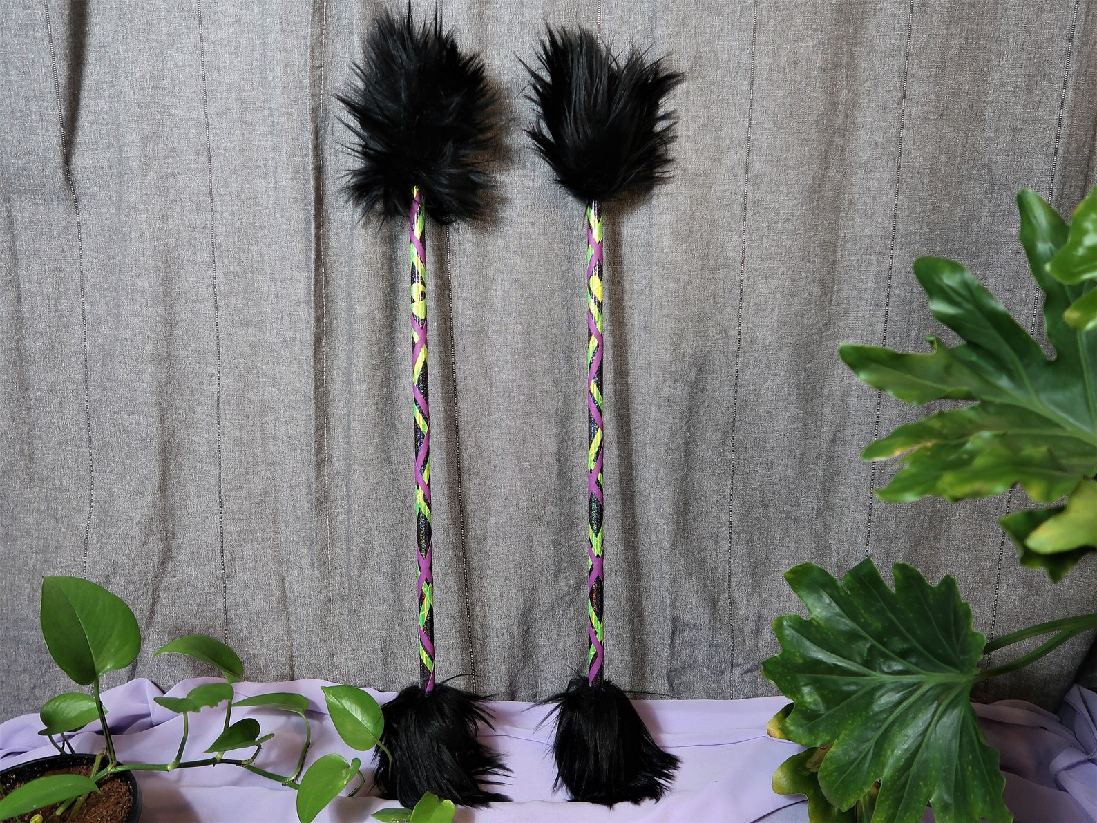 Furry Alien Double Staff Set Alien Flow Props Furry Staffs - Etsy New ...