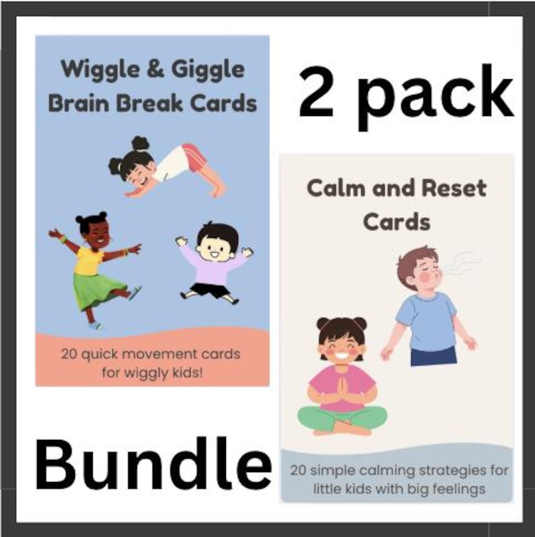 Little Reset Cards Bundle- Wiggle & Giggle Brain Break + Calm and Reset ...