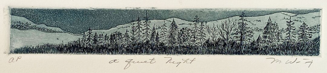 Mary Westring "a Quiet Night" Landscape Etching - Etsy