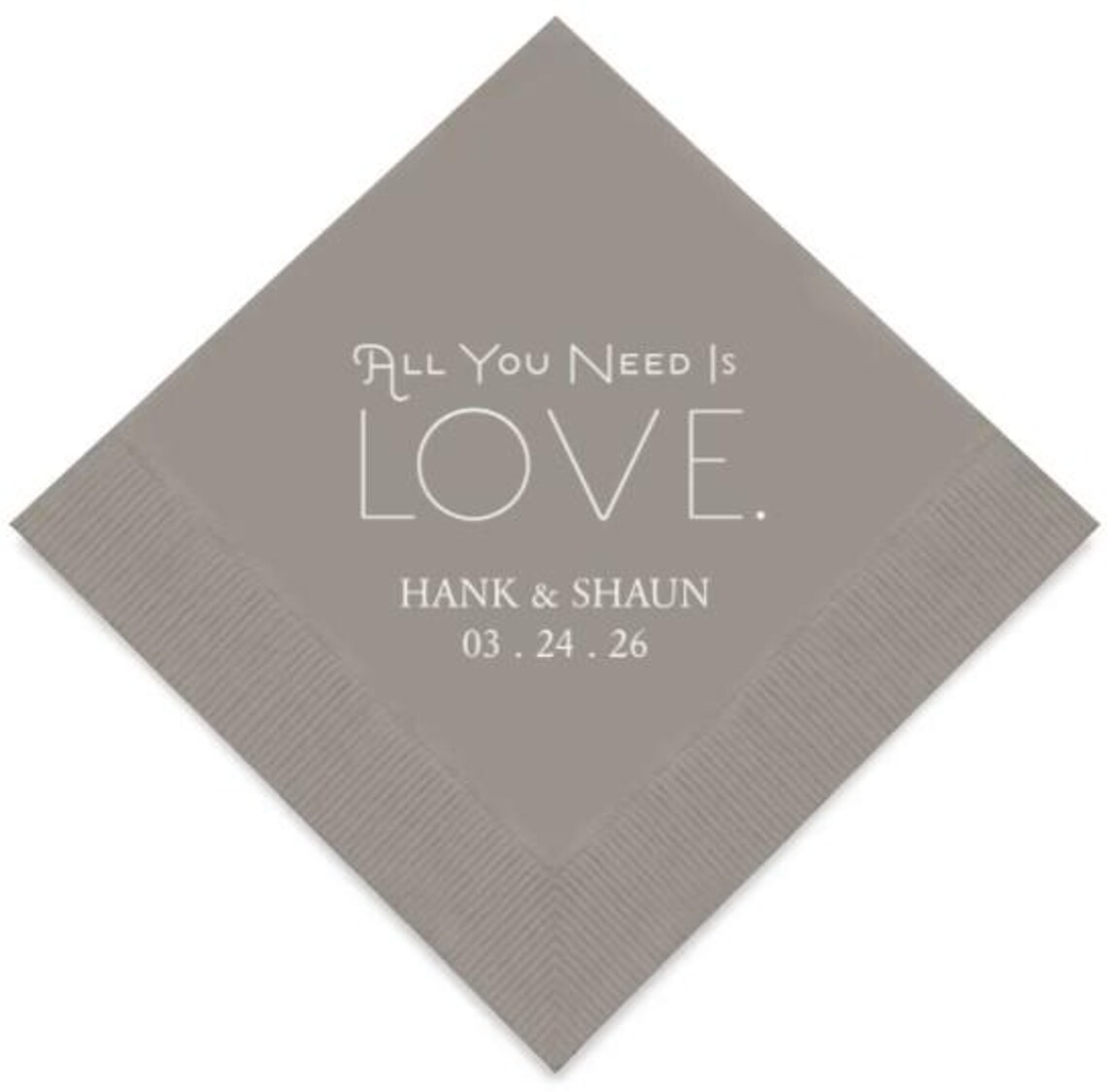 Love Quote Napkins in Set of 50 - Paper Napkin - Custom Printed Napkins ...