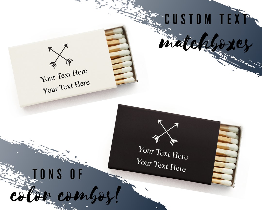 Set of 50 Crossed Arrows Matchboxes - Custom Wedding Favor ...