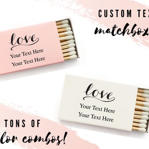 Set of 50 Love Script Matchboxes - Custom Wedding Matchbox ...
