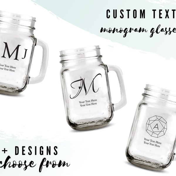 Monogram Mason Jar - Etsy