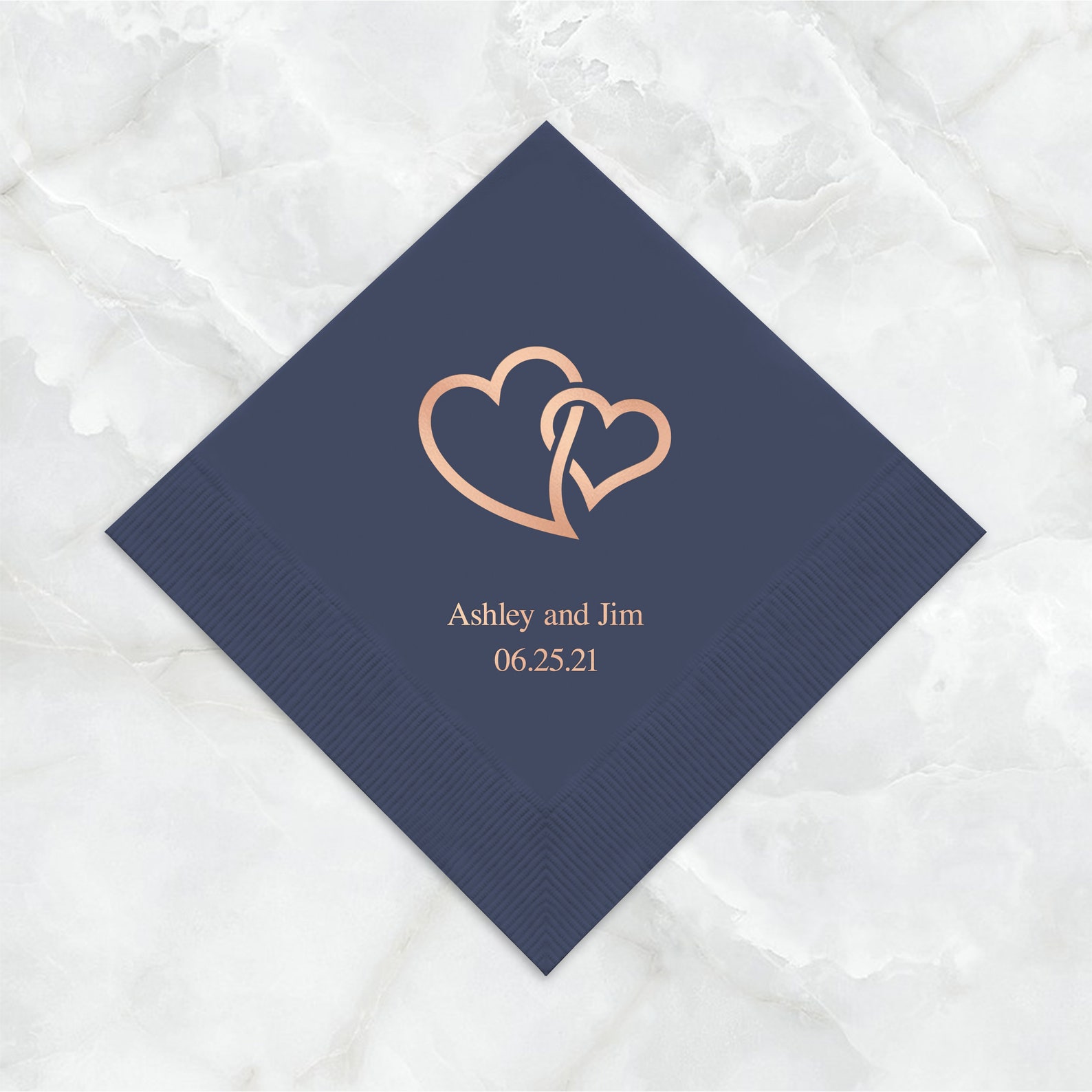 Interlocking Heart Print Napkins Paper Wedding Napkin 50 Pack Custom ...