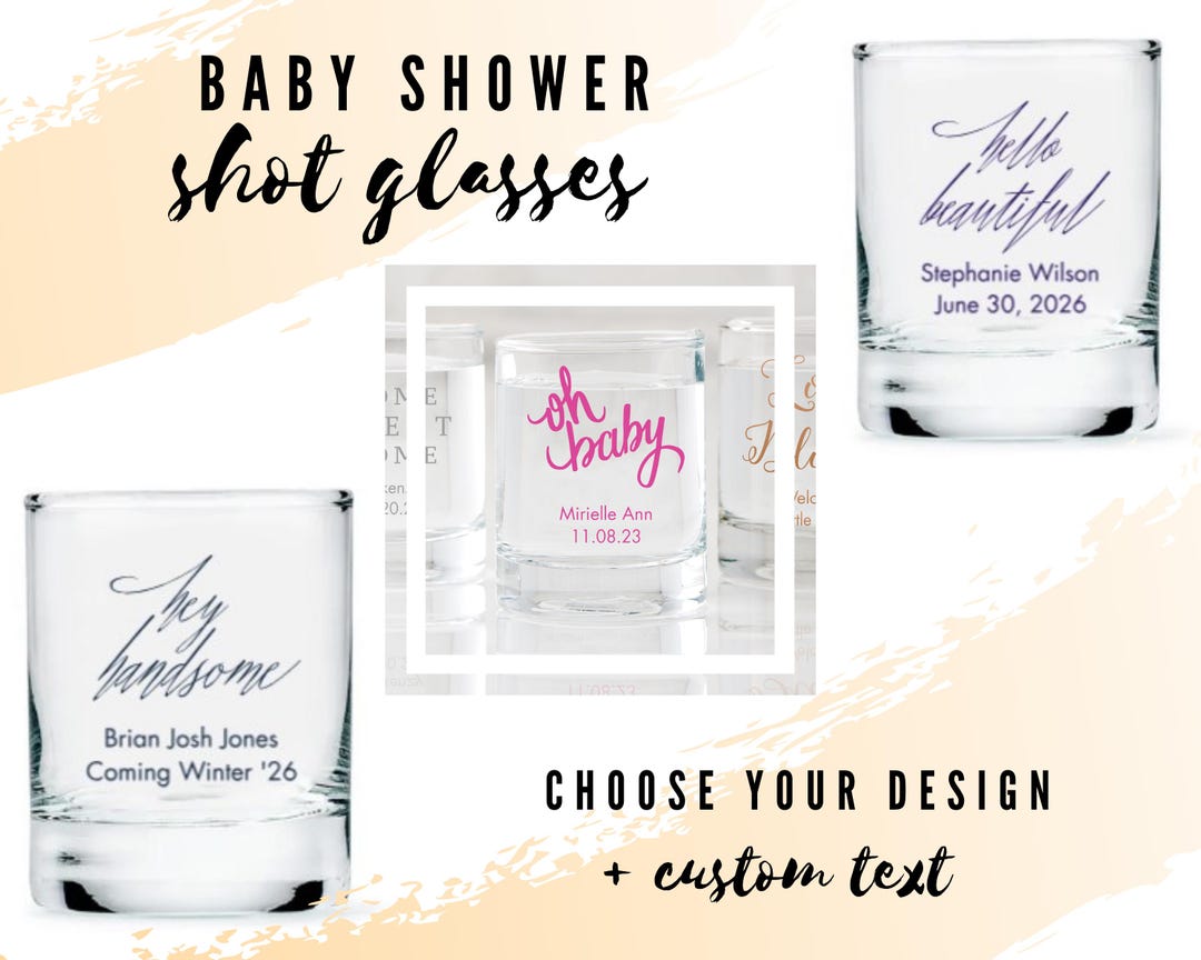 Custom Baby Shower Shot Glasses - 8 Designs to Choose From ...