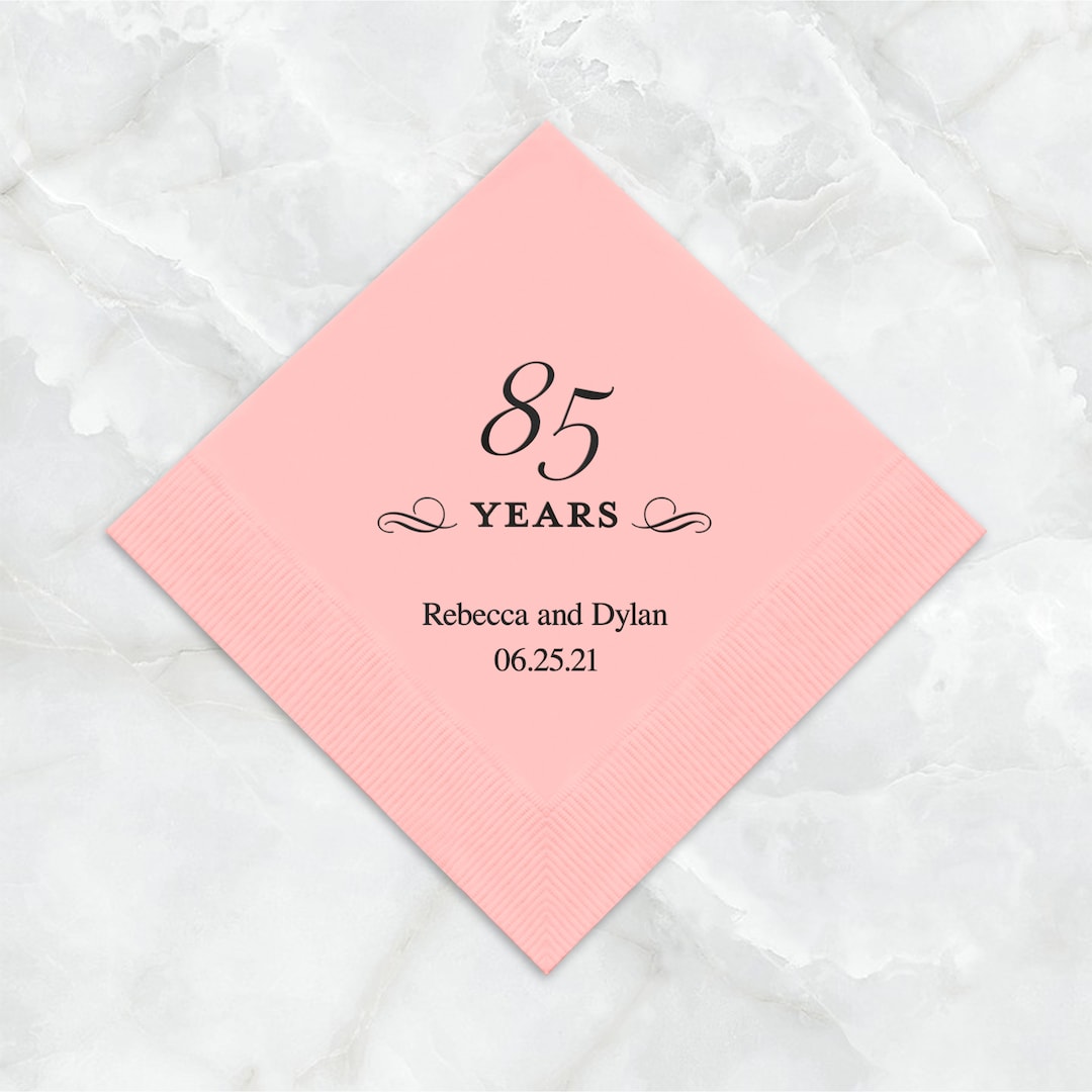 85 Years Personalized Napkins - 85th Birthday Napkins - 85th ...