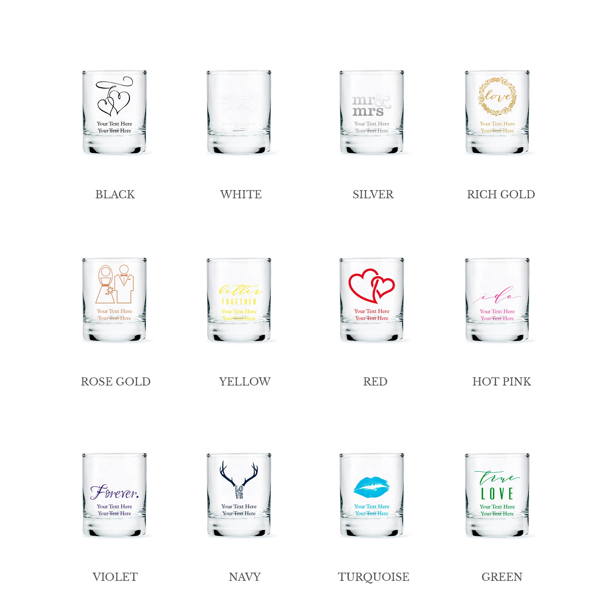 Custom Birthday Party Shot Glasses 12 Designs to Choose From - Etsy