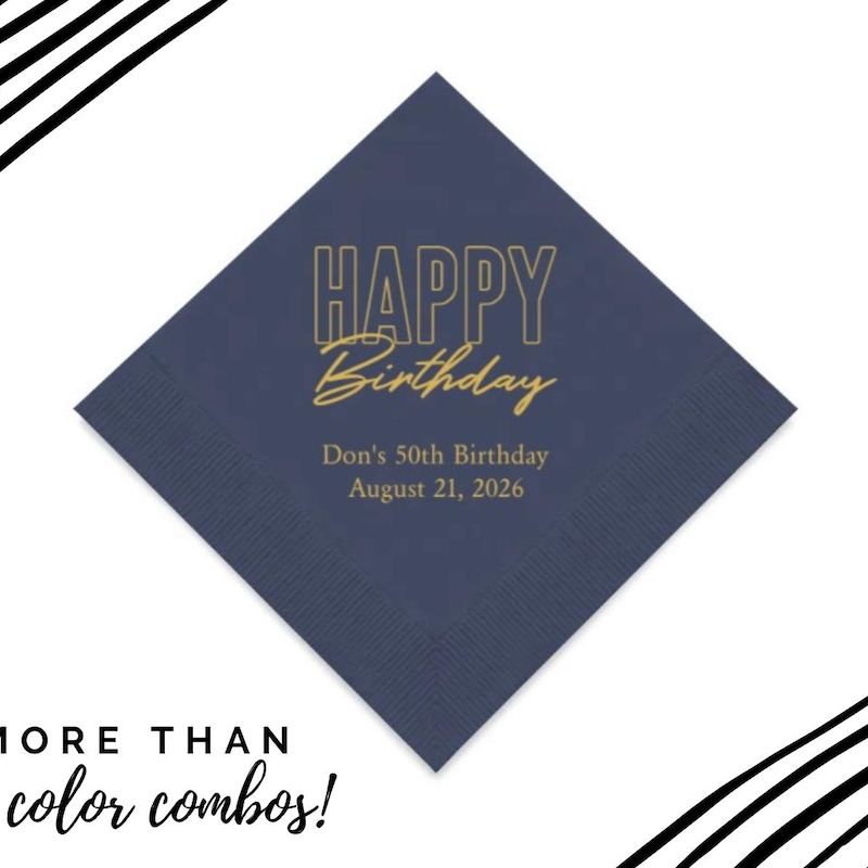 Customized 50 Napkins - Etsy