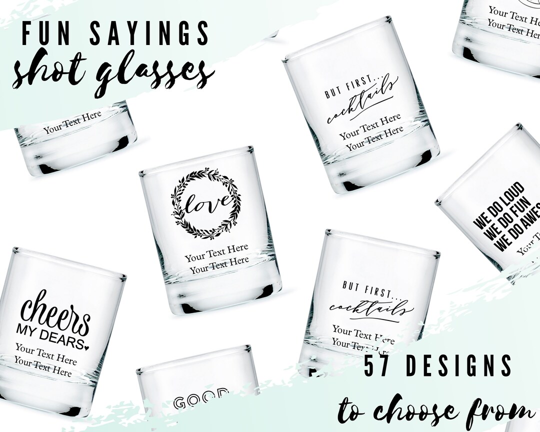 Custom Party Shot Glasses 57 Designs to Choose From Personalized Shot ...