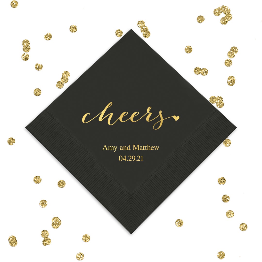 Cheers Personalized Napkins - Birthday Napkins - Wedding Napkins ...