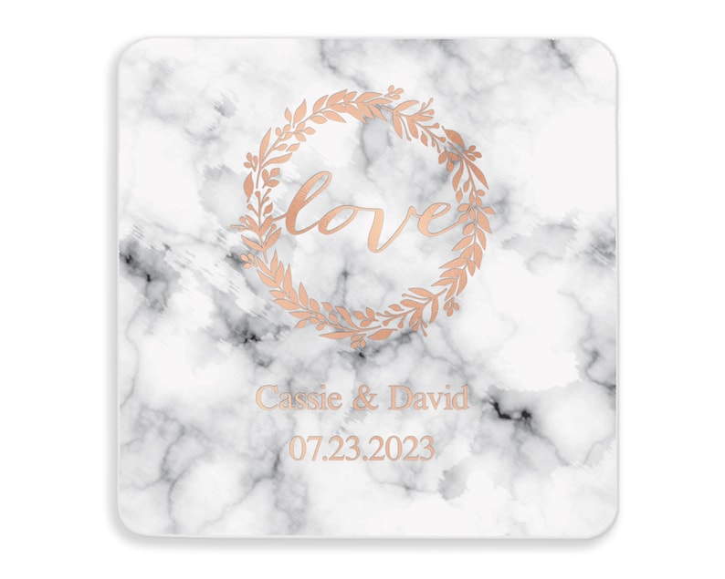 Unique Wedding Favor Square Faux Marble Paper Coasters Set - Etsy