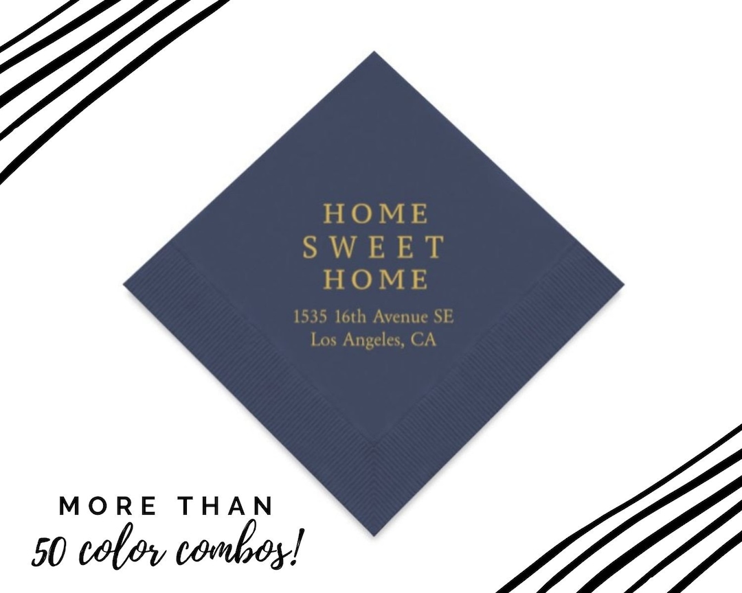 50 Pack Home Sweet Home Custom Printed Cocktail Paper Napkins ...