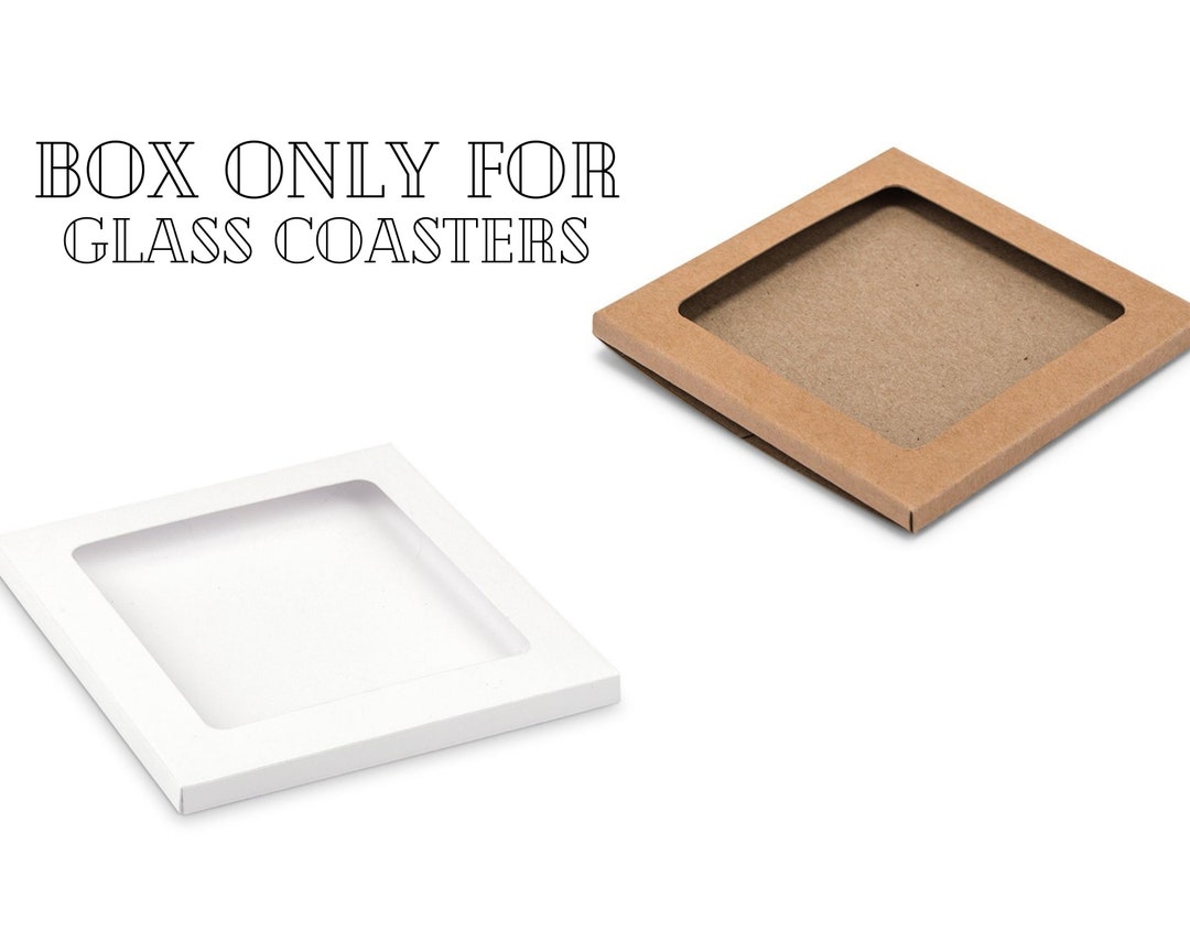 Glass Coaster Gift Boxes - Gift Box for Glass Coasters - Kraft or White ...