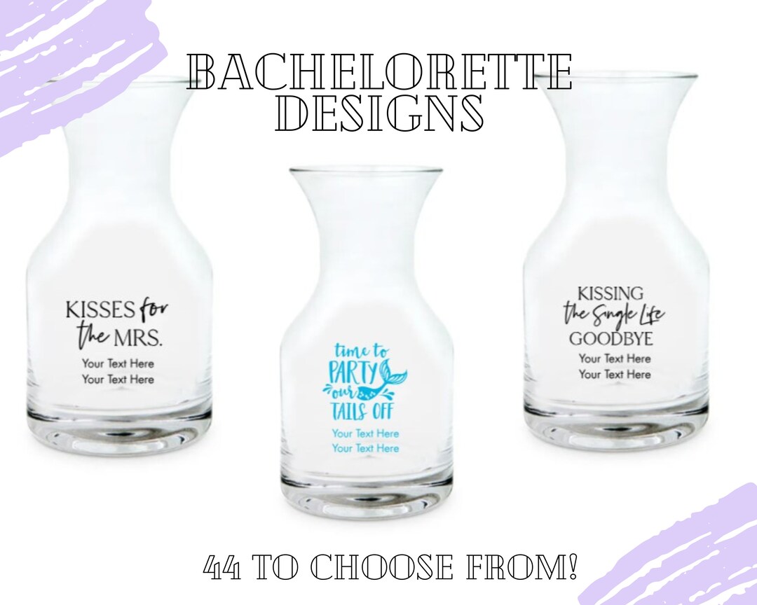 Custom Bachelorette Glass Mini Carafes - 44 Designs to Choose From ...