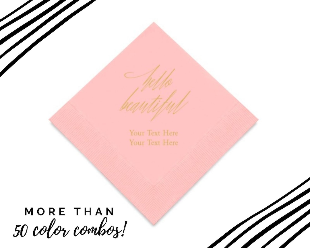 Hello Beautiful Paper Napkins in Set of 50 - Baby Shower Napkins ...