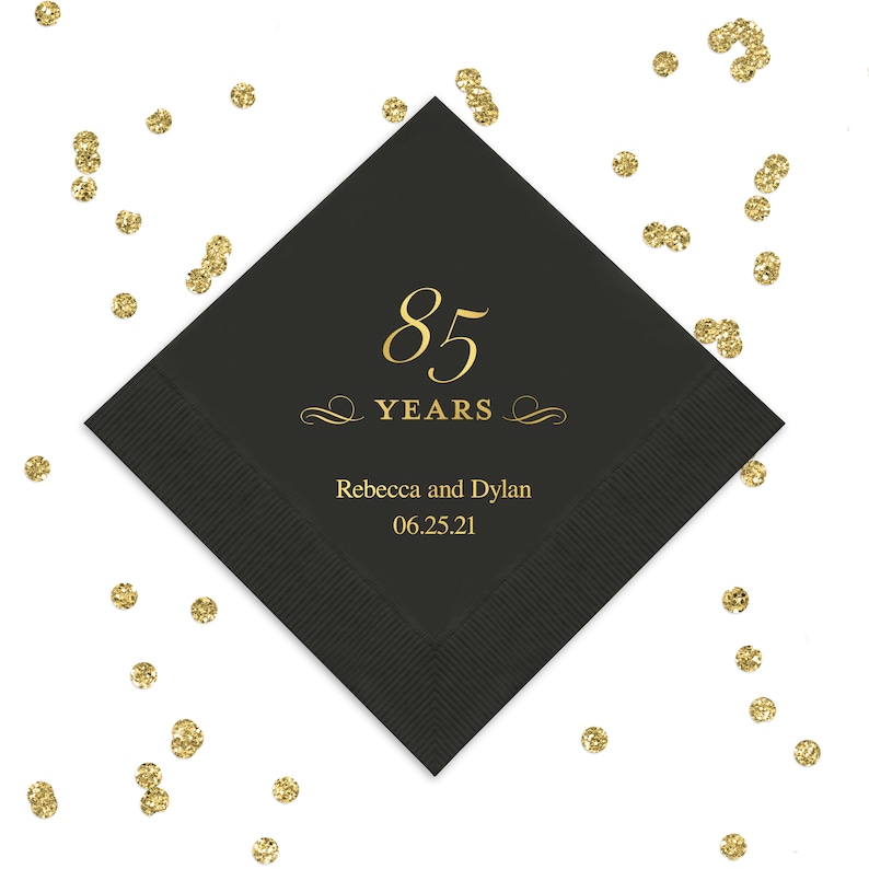 85 Years Personalized Napkins - 85th Birthday Napkins - 85th ...
