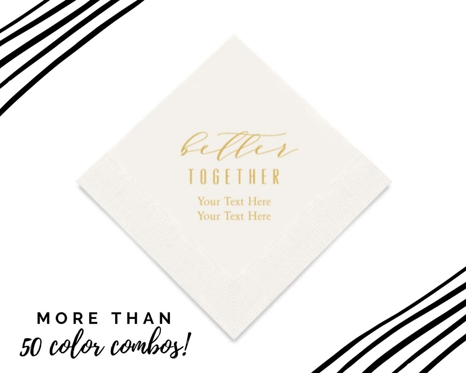 Better Together Custom Printed Napkins Paper Wedding Napkin - Etsy