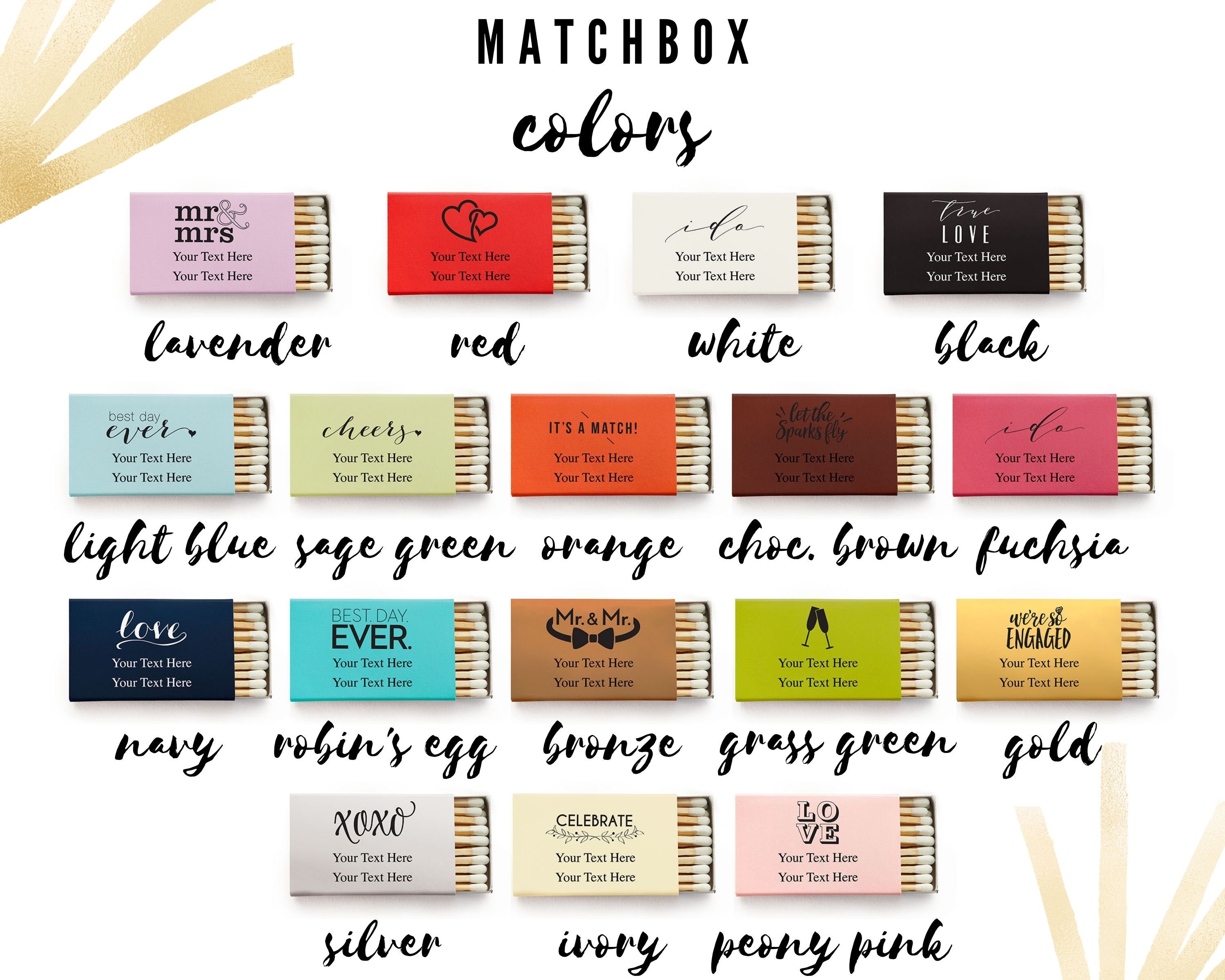 Set of 50 Love Script Matchboxes Custom Wedding Matchbox | Etsy Canada