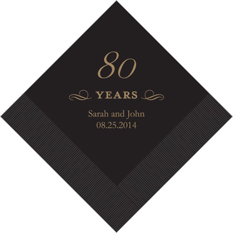 80 Years Design Personalized Napkins Custom 80th Birthday - Etsy