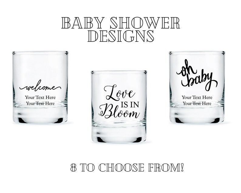 Custom Baby Shower Shot Glasses 8 Designs to Choose From | Etsy