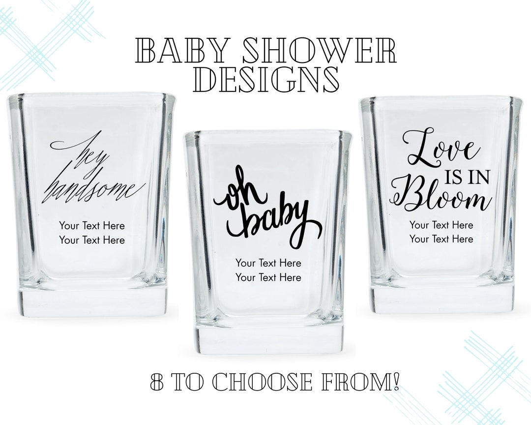 Custom Baby Shower Square Shot Glasses - 8 Designs to Choose From ...