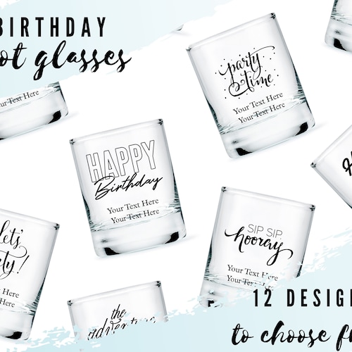 Custom Birthday Party Large Stemless Wine Glass 12 Designs - Etsy