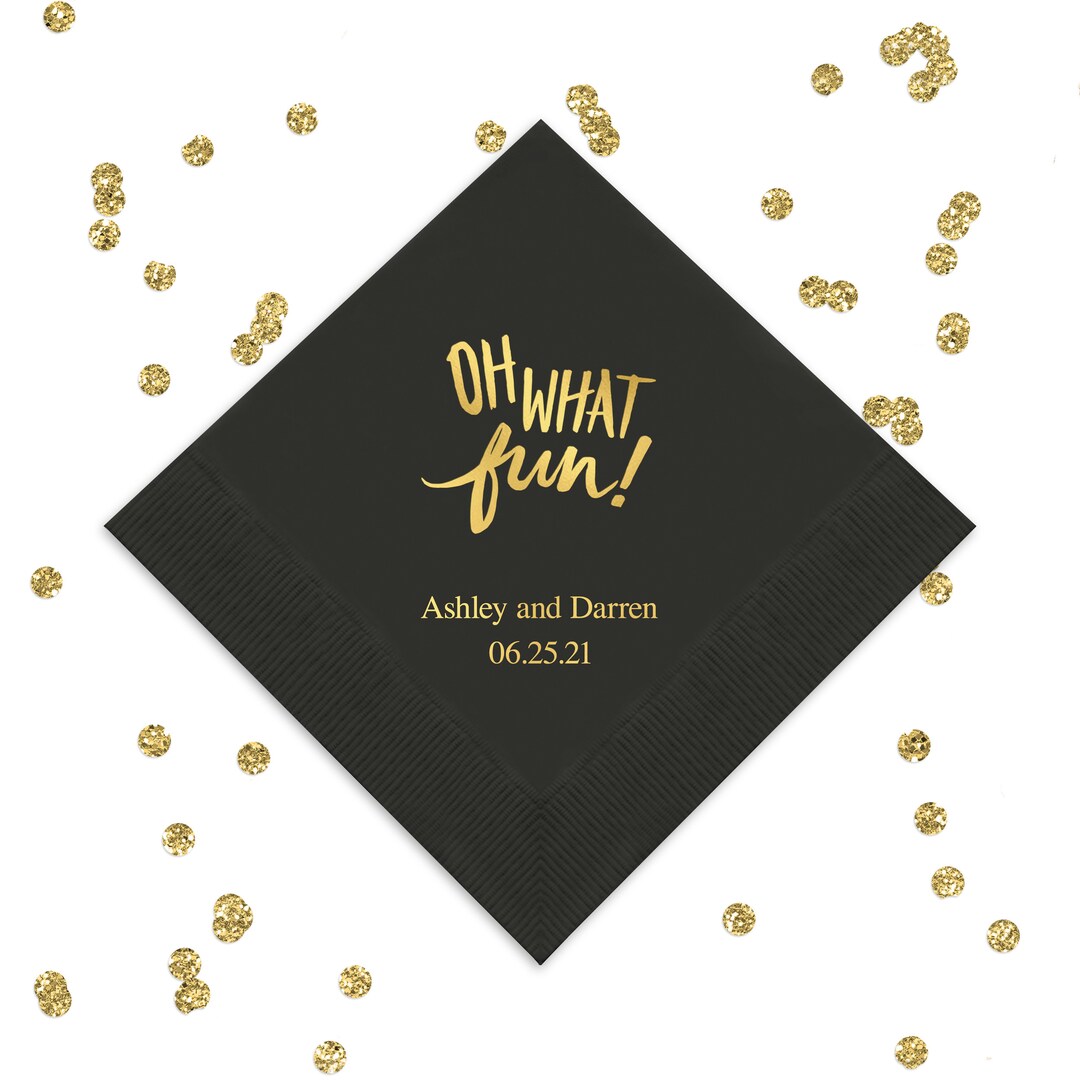 Oh What Fun! Napkins - 50 Paper Napkins - Custom Napkins - Personalized ...