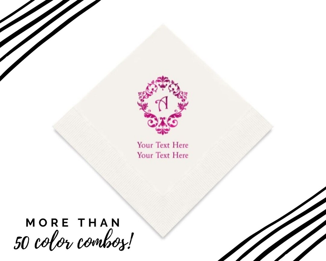 Regal Filigree Initial Napkins - Princess Birthday Napkins ...