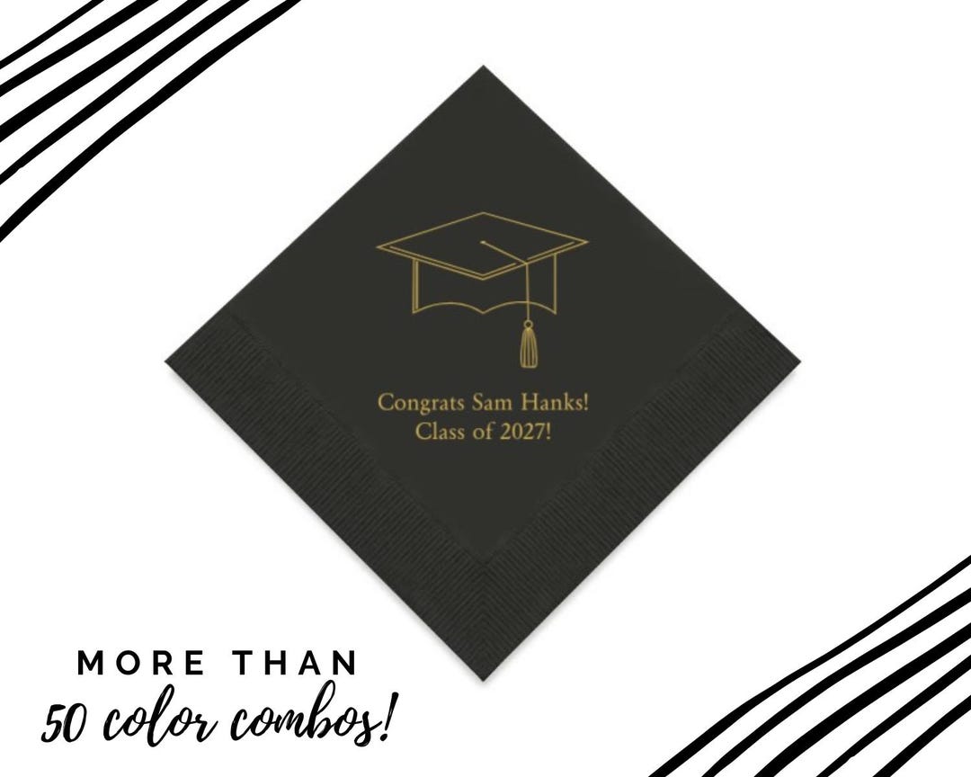 Custom Graduation Napkins - Personalized Grad Napkins - Convocation ...