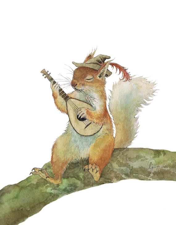 Red Squirrel Bard Print - Etsy