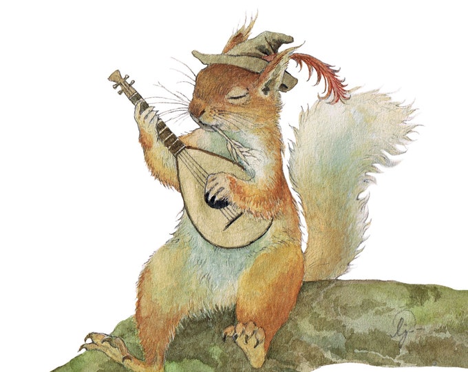 Red Squirrel Bard Print - Etsy