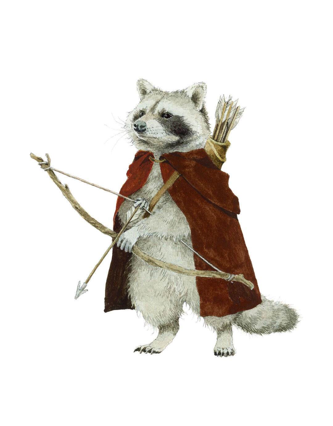 Raccoon Archer Print - Etsy