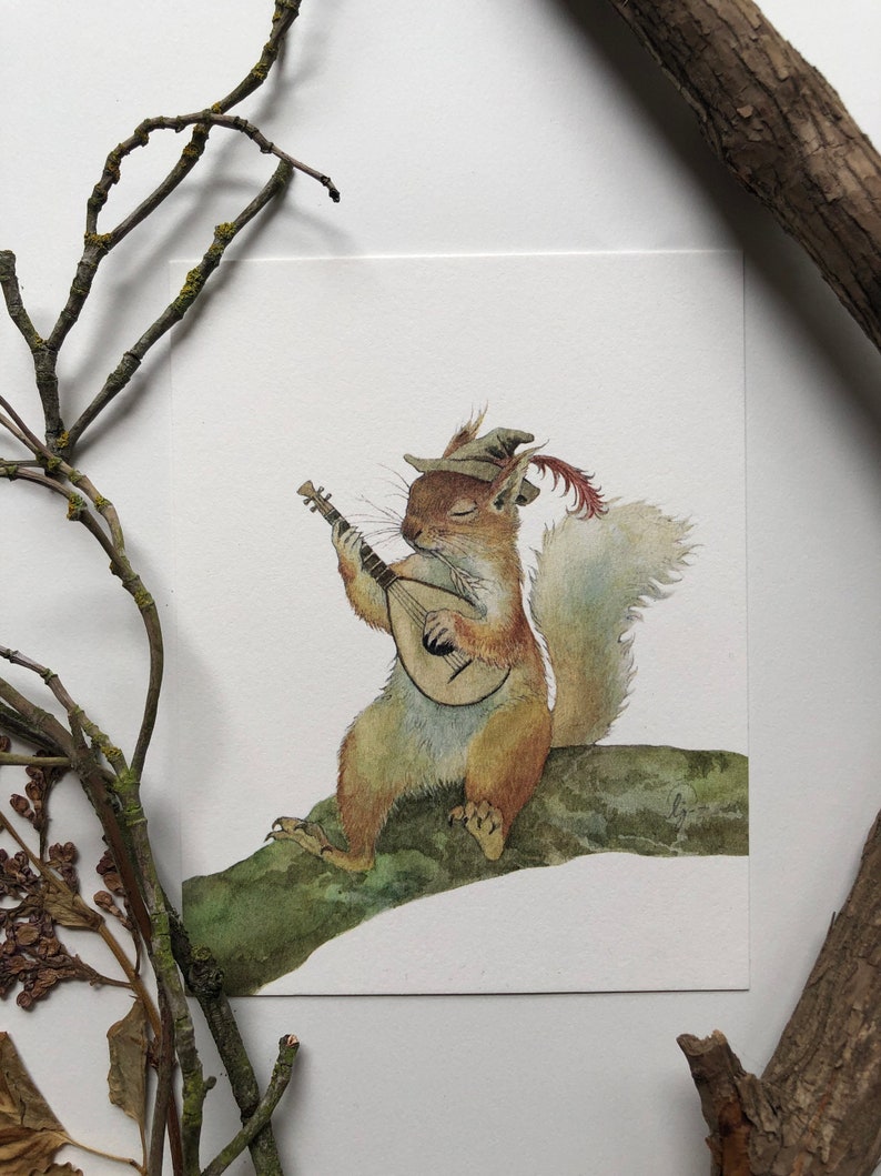 Red Squirrel Bard Print - Etsy