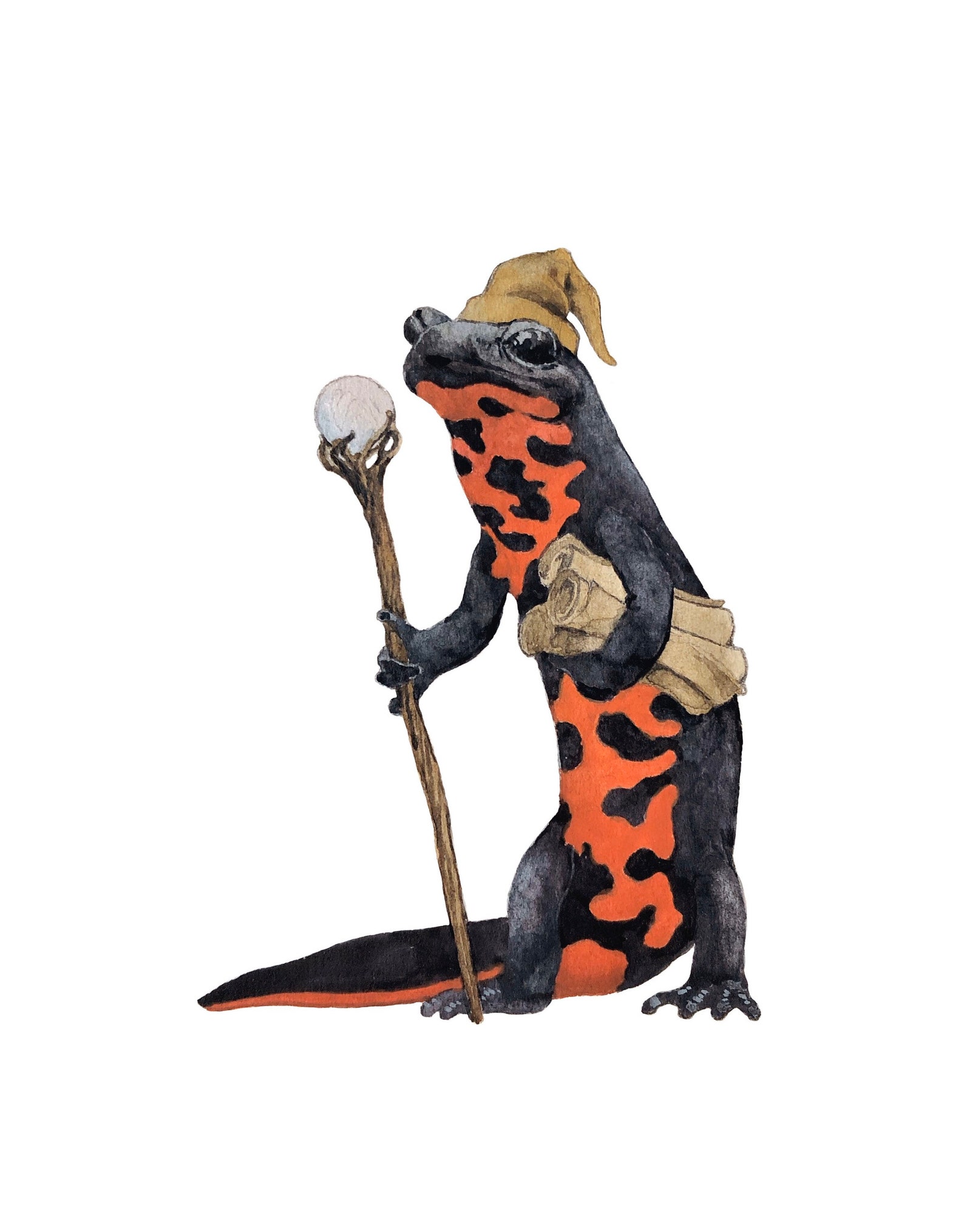 Fire Belly Newt Sorcerer Print - Etsy