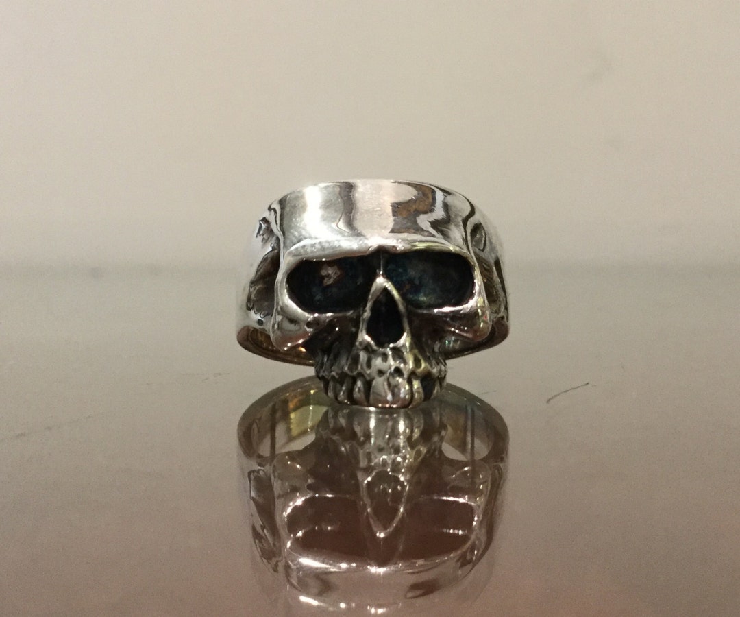 Half Skull Ring Handcrafted & Cast in Sterling Silver - Etsy