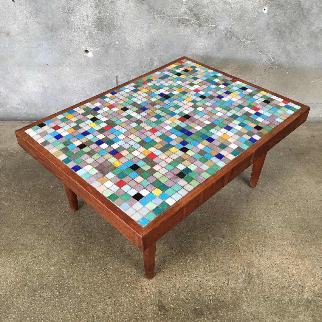 Mid Century Modern Mosaic Tile Top Side Tablevc34ag see Listing Details ...