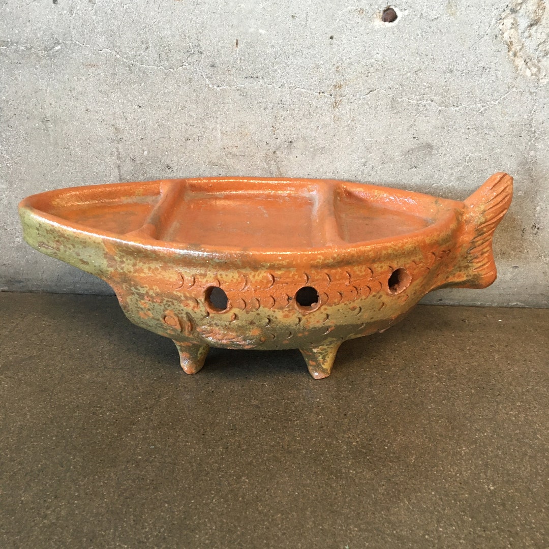 Terra Cotta Glaze Fish Shaped Warmer (X839QH) ***ASK for SHIPPING QUOTE ...