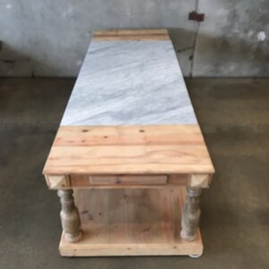 French Farmhouse Island/console W/marble Made in France D5XVTB see ...