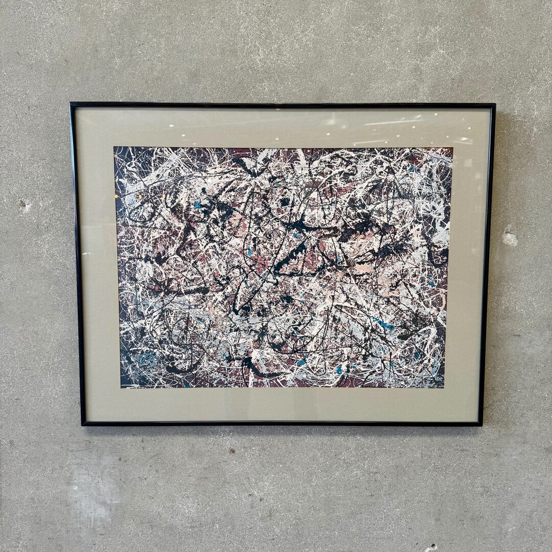 Jackson Pollock "mural on Idian Red Ground" Framed Art Dated Nov 1977 ...