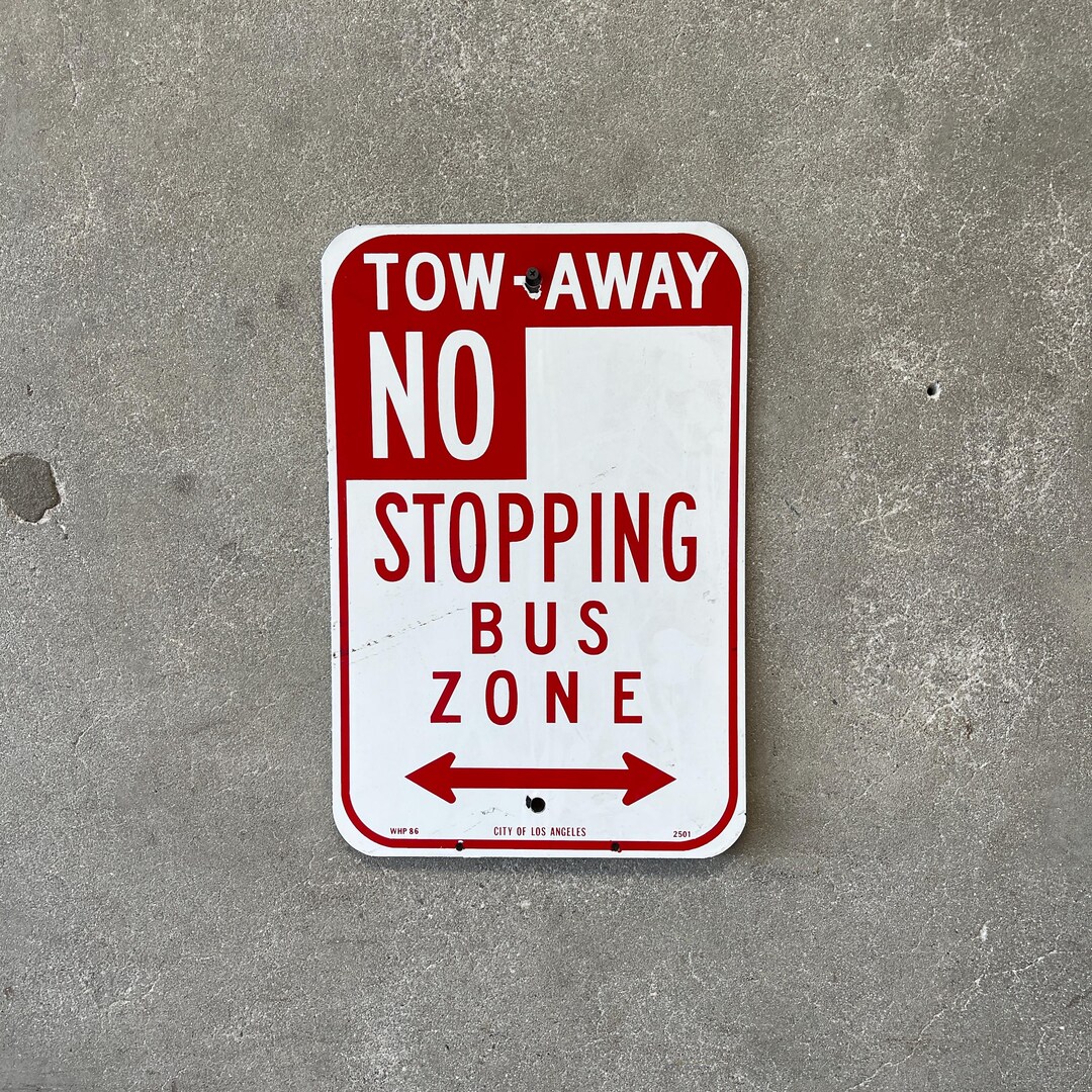 No Stopping Bus Zone Porcelain Sign 32937Z ASK for SHIPPING QUOTE - Etsy