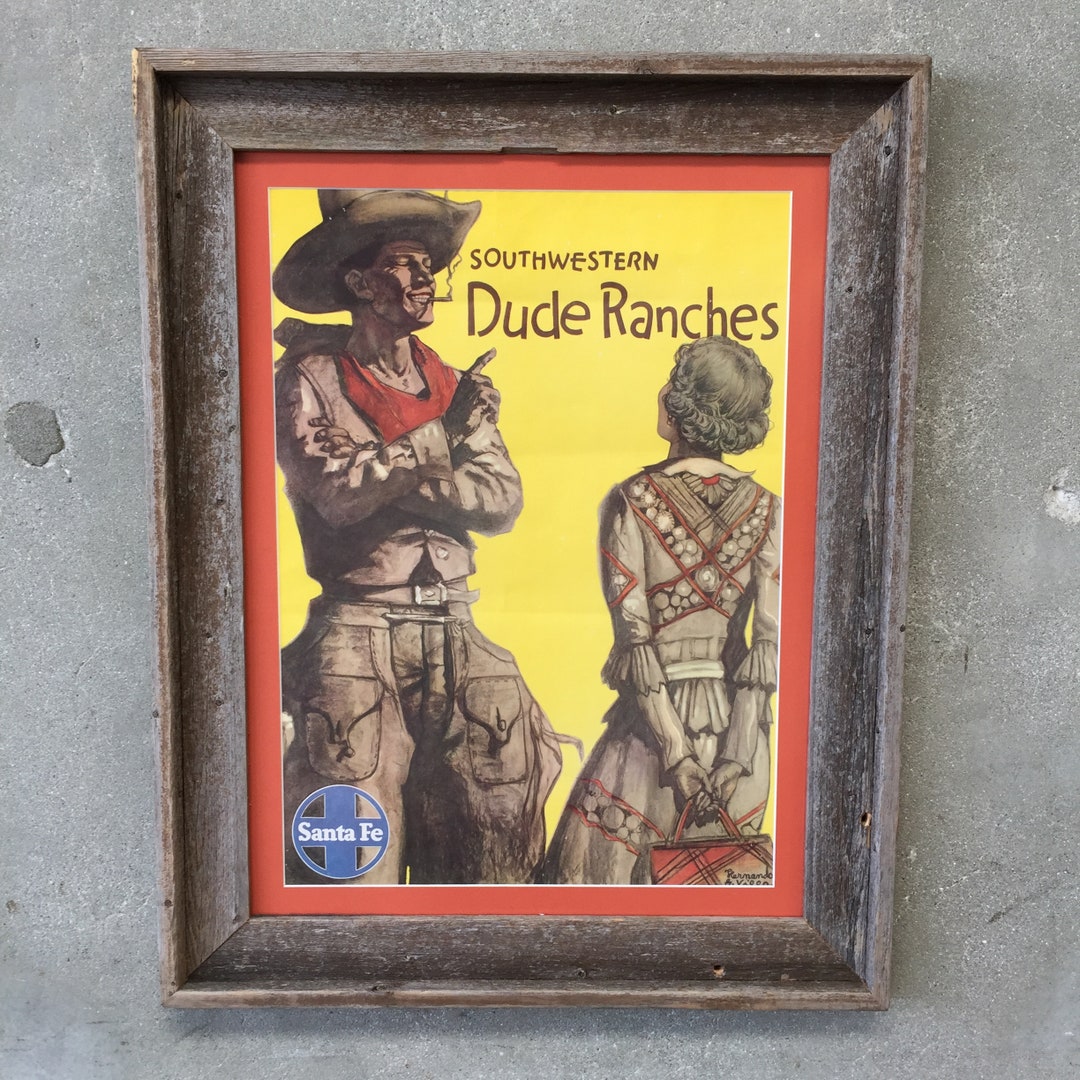 1940's Santa Fe Railroad "dude Ranch" Poster (P2CZ3E)***ASK for ...